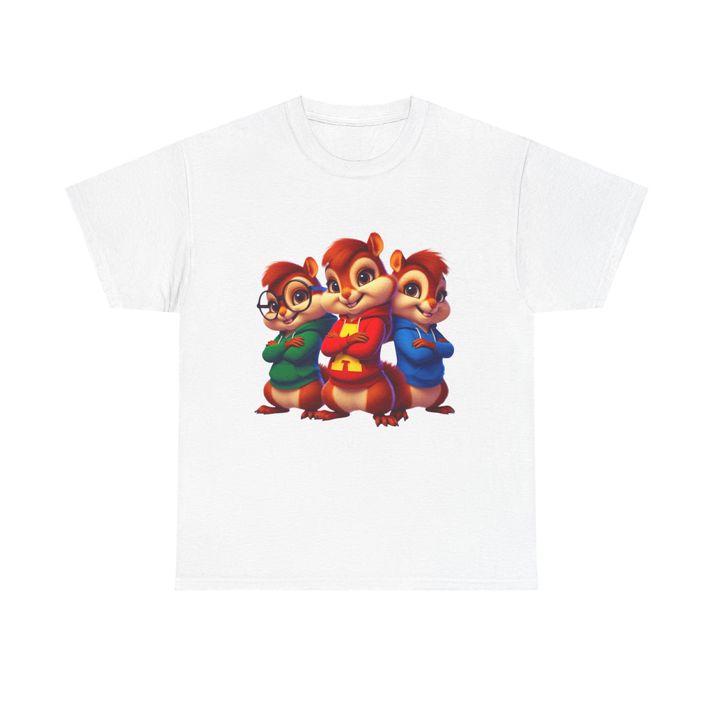 Chipmunk Trio T-Shirt — Cute Cartoon Acorn Friends Tee – Mindset Clothing