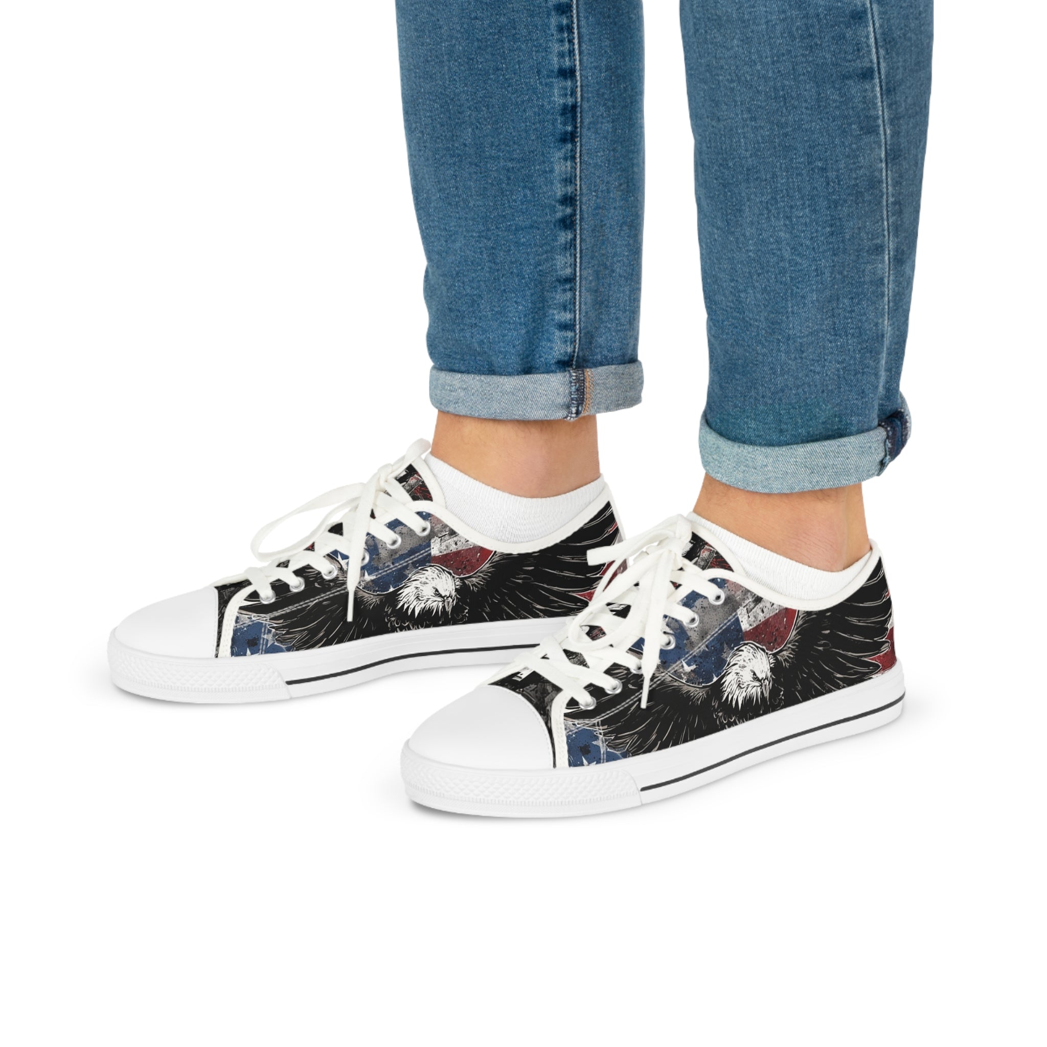 Mindset-Patriotic Eagle Low Top Sneakers — American Flag Graphic Men’s ...